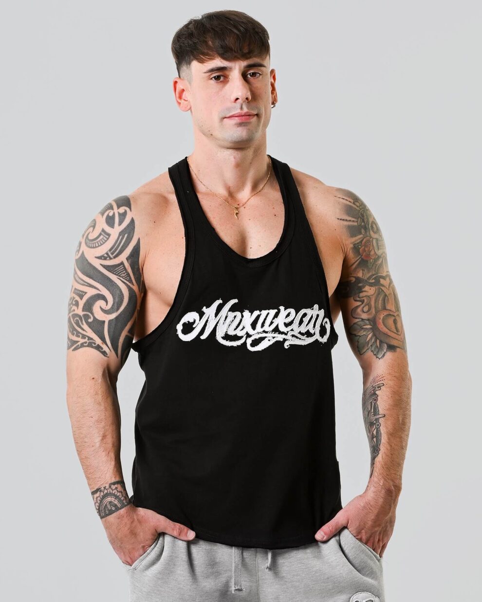 MNX Stringer Tank Top Edge, schwarz - MNX Sportswear